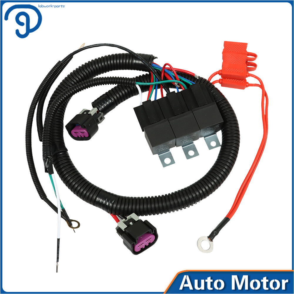 Ls Swap Radiator 40 Amp Dual Electric Fan Wiring Kit Wiring Relay Kit ...