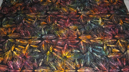 BATIK MULTICOLOR TRIBAL LEAVES PRINT FABRIC 45" WIDE X 33" LONG | eBay