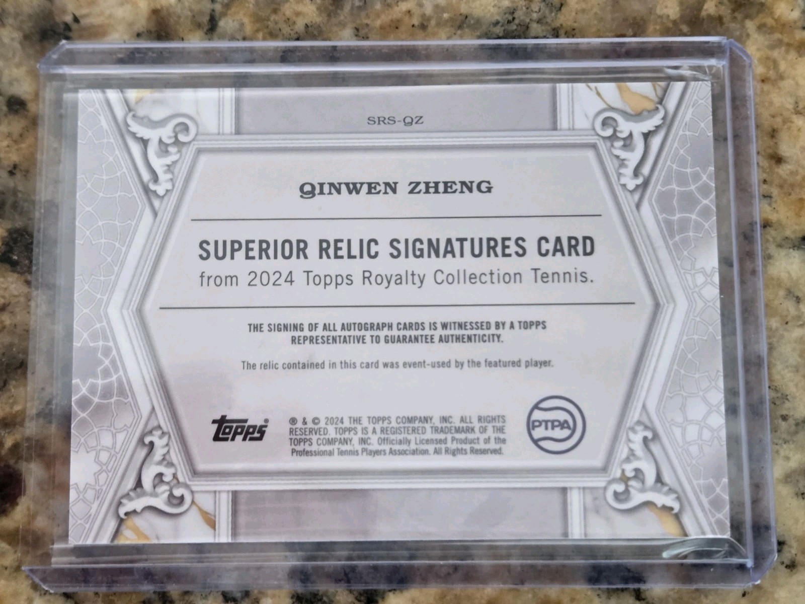 2024 Topps Royalty Tennis Qinwen Zheng Superior Relic Signatures RC ...