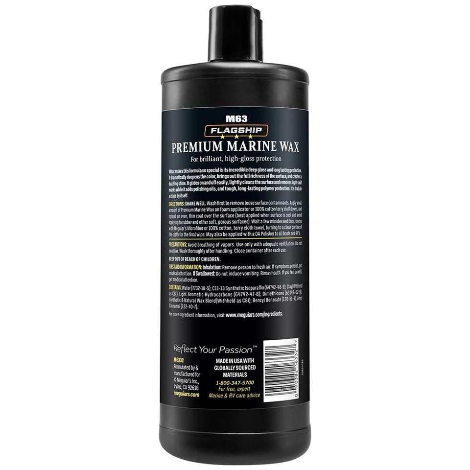 Meguiar's Flagship Marine Wax|32oz, Protects Fiberglass, Restores Color ...