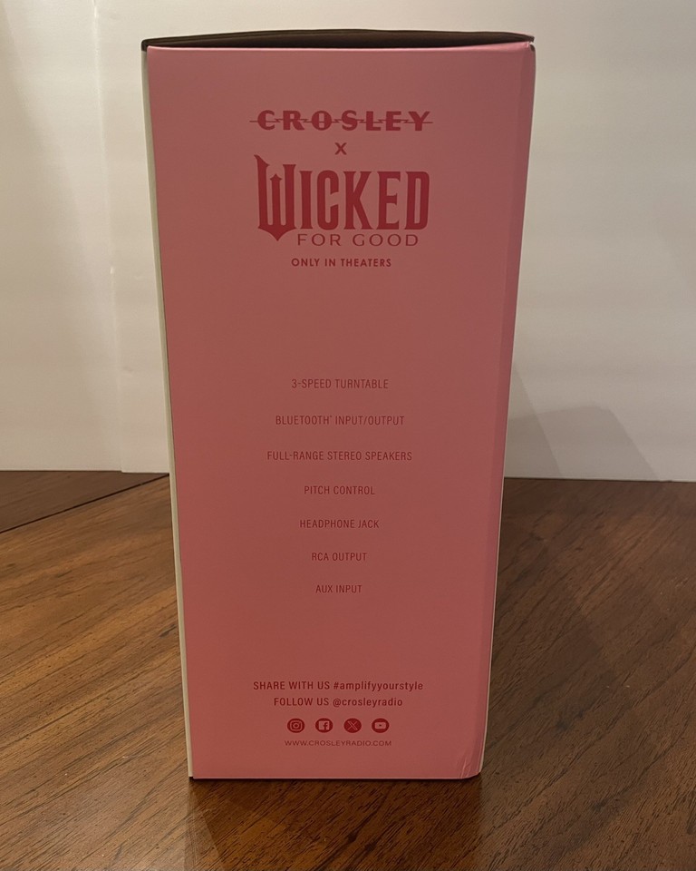 Wicked For Good x Crosley Glinda Pink Turntable Record Store Day 2025 ...