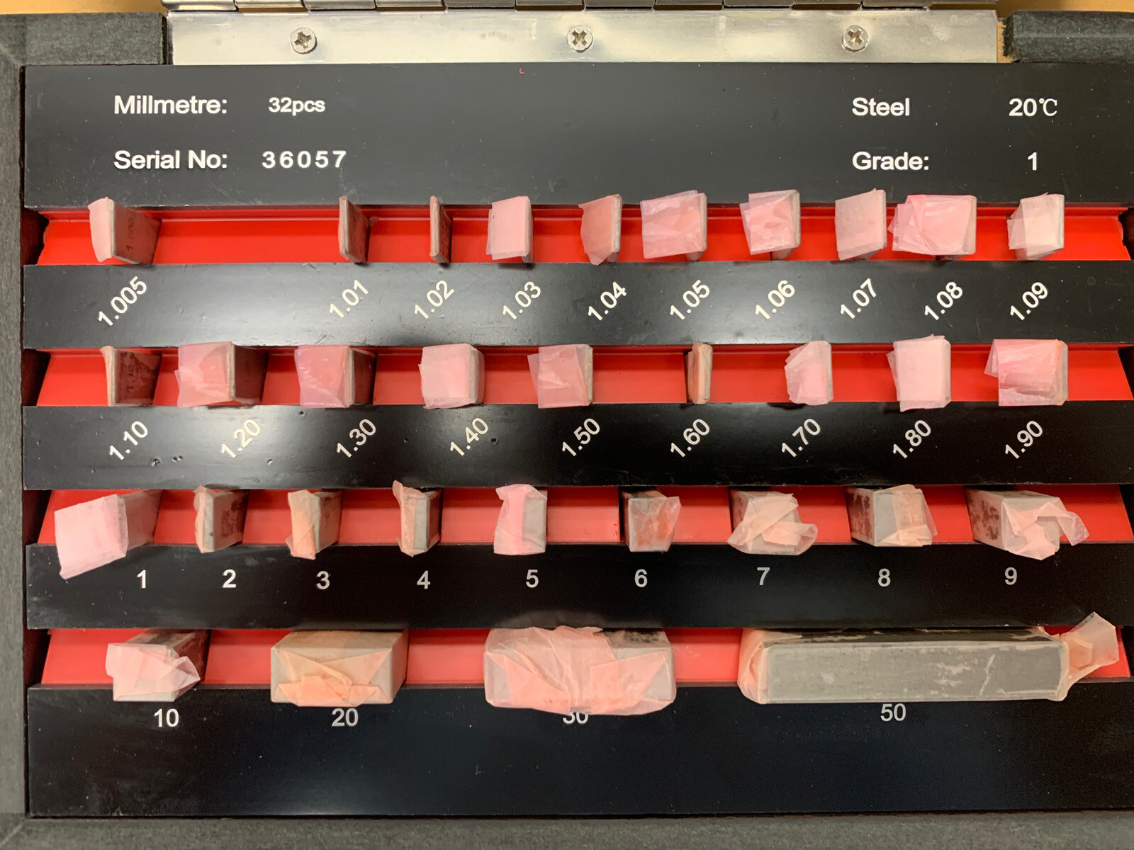 Metric Steel Gauge Block 32pcs/set ,Grade 1 with Certificate High ...