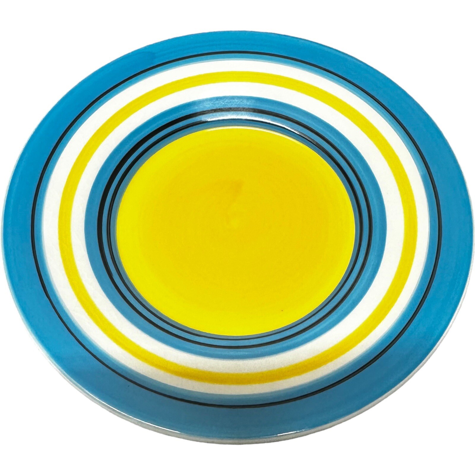 Whittard & Chelsea Multi Colored Snack Plate 6” Bright Blue Yellow ...