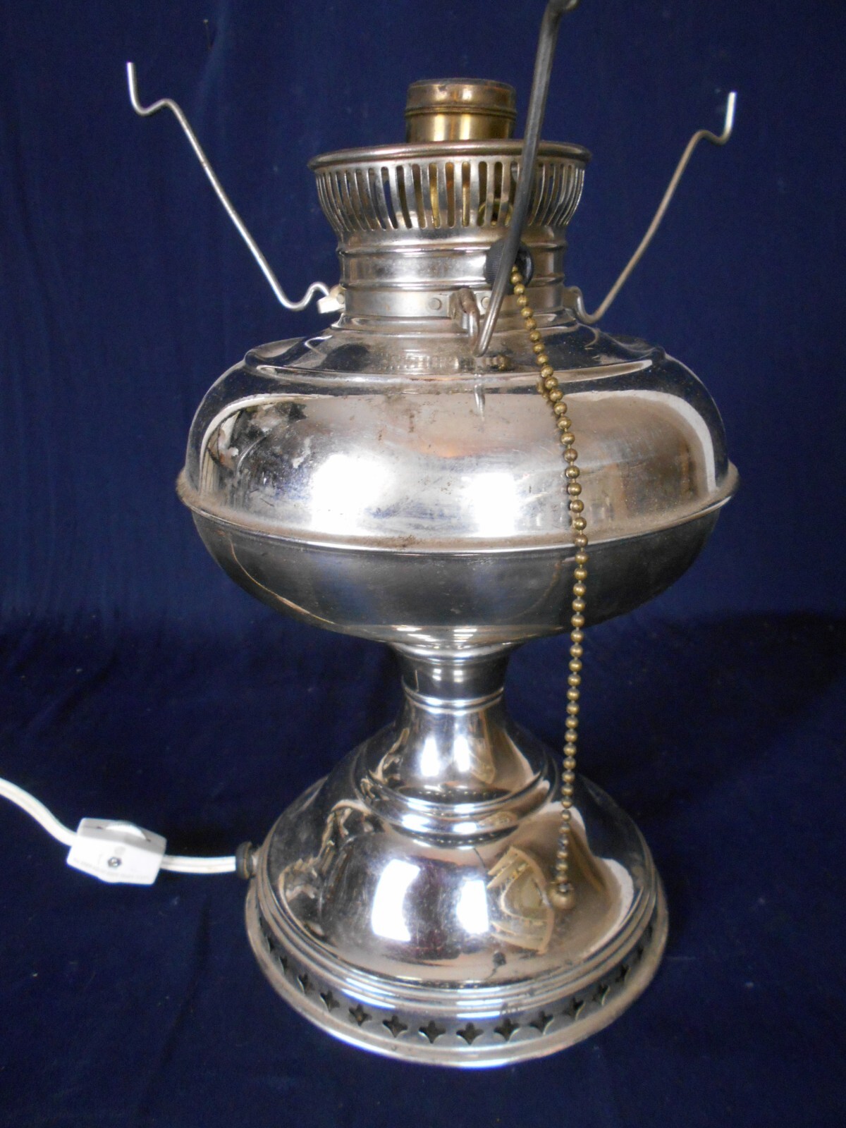 ANTIQUE NICKEL PLATE VICTORIAN "RAYO" OIL LAMP | eBay