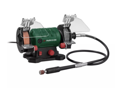 Parkside Double Bench Grinder with Flexible Drive Shaft +103 Piece ...