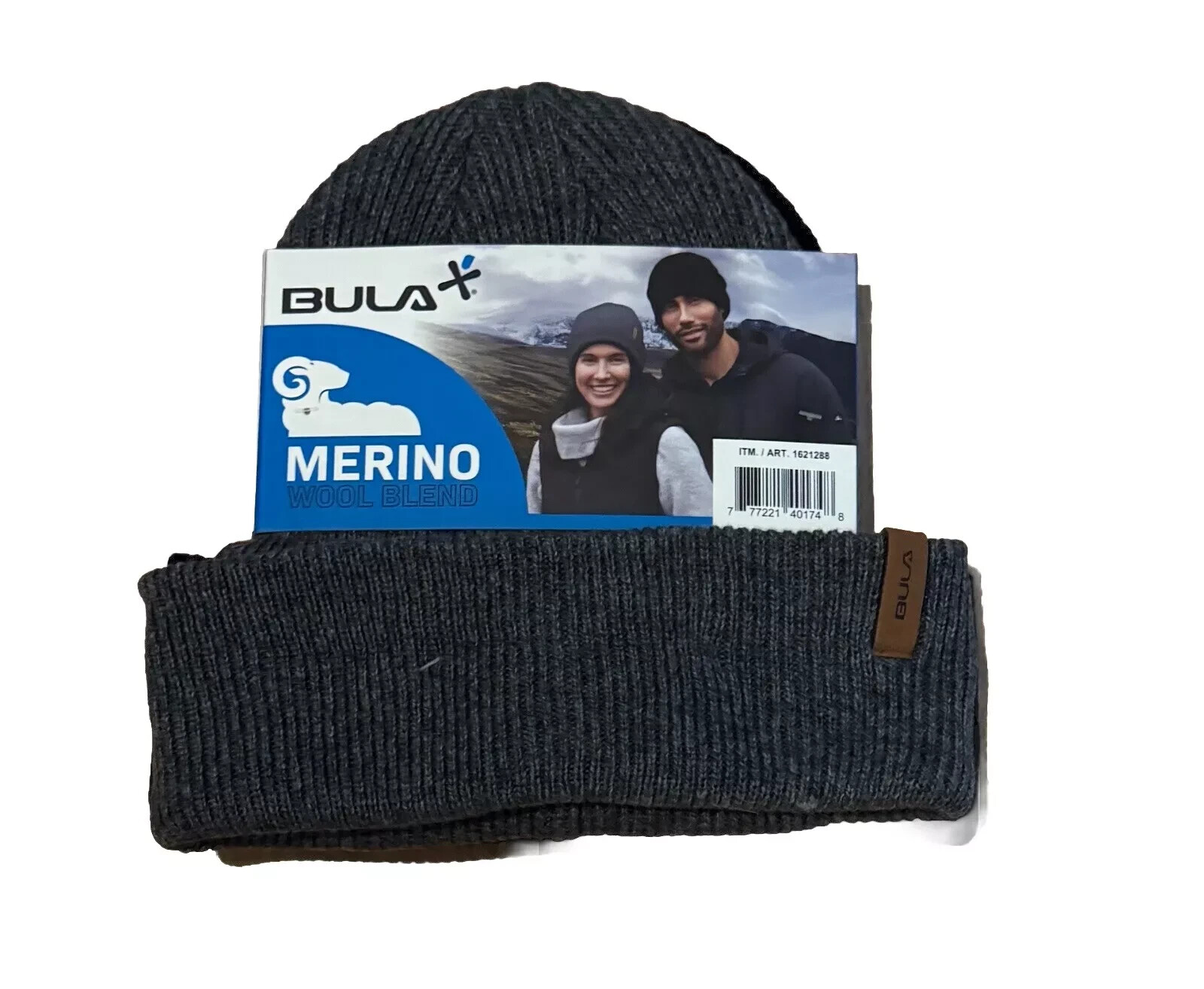 Bula Merino Wool Blend Beanie Hat /Cap Black And Grey Unisex (2 Pack ...