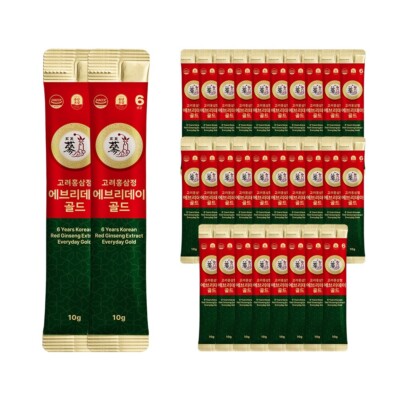 6 Years Korean Red Ginseng Everyday Gold 10g x 30 Sticks Bulk Package ...