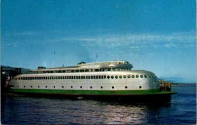 Postcard Kalakala Washington State Ferry Puget Sound Seattle WA Art ...