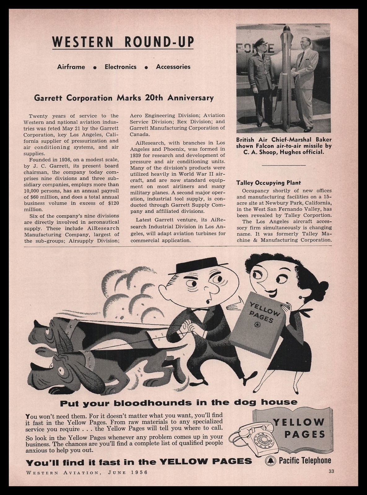 1956 Pacific Telephone Yellow Pages Book Bloodhounds Dogs Cartoon Print ...