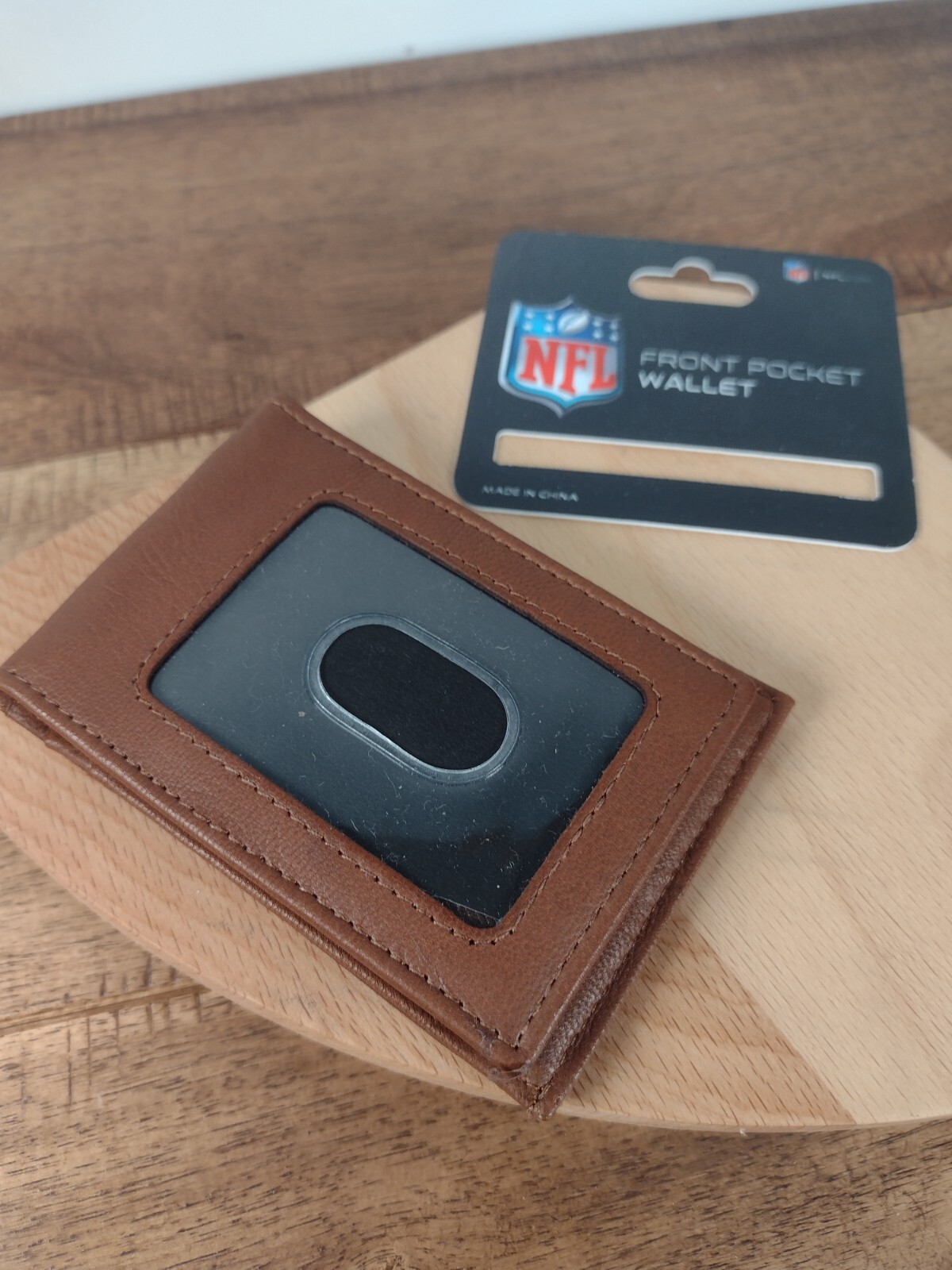 Green Bay Packers Men's Leather Wallet - Brown Front Pocket Wallet ...