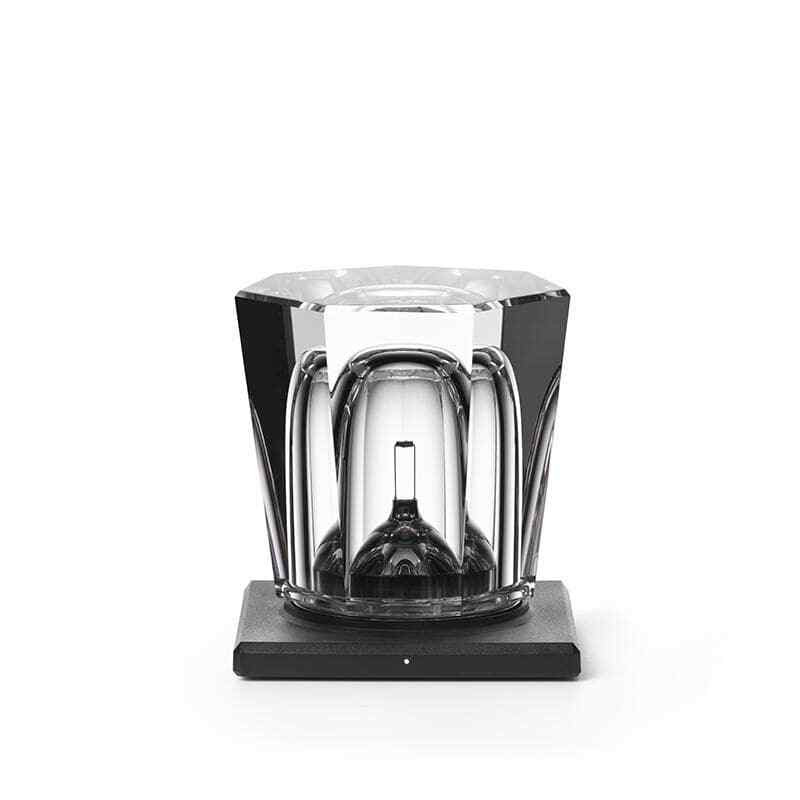 Ambientec Authentic Xtal Crystal Cordless LED Table Lamp Solid Glass ...