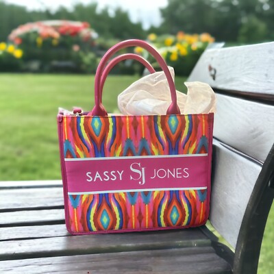 Sassy Jones Rare Vibrant Summer Medium Tote Bag - Elegant & Spacious ...