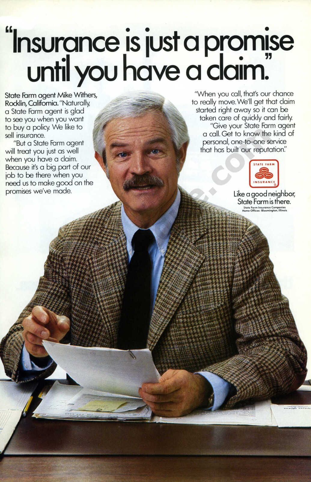 1980 State Farm Mike Withers Rocklin CA Great Vintage Print AD ...