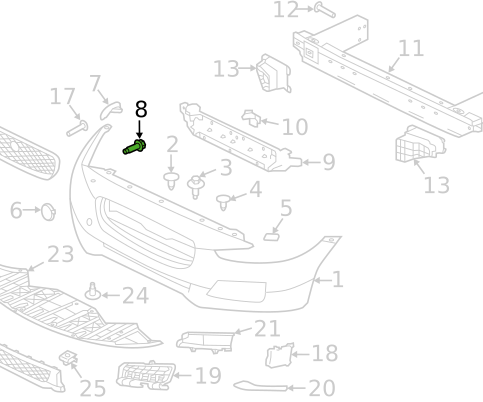 Jaguar E-PACE X540 Front Bumper Mount Bracket Bolt T2H3683 NEW GENUINE ...