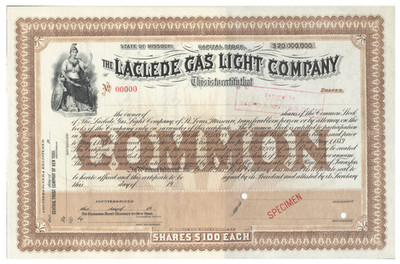 The Laclede Gas Light Company. Stock Certificate. | eBay