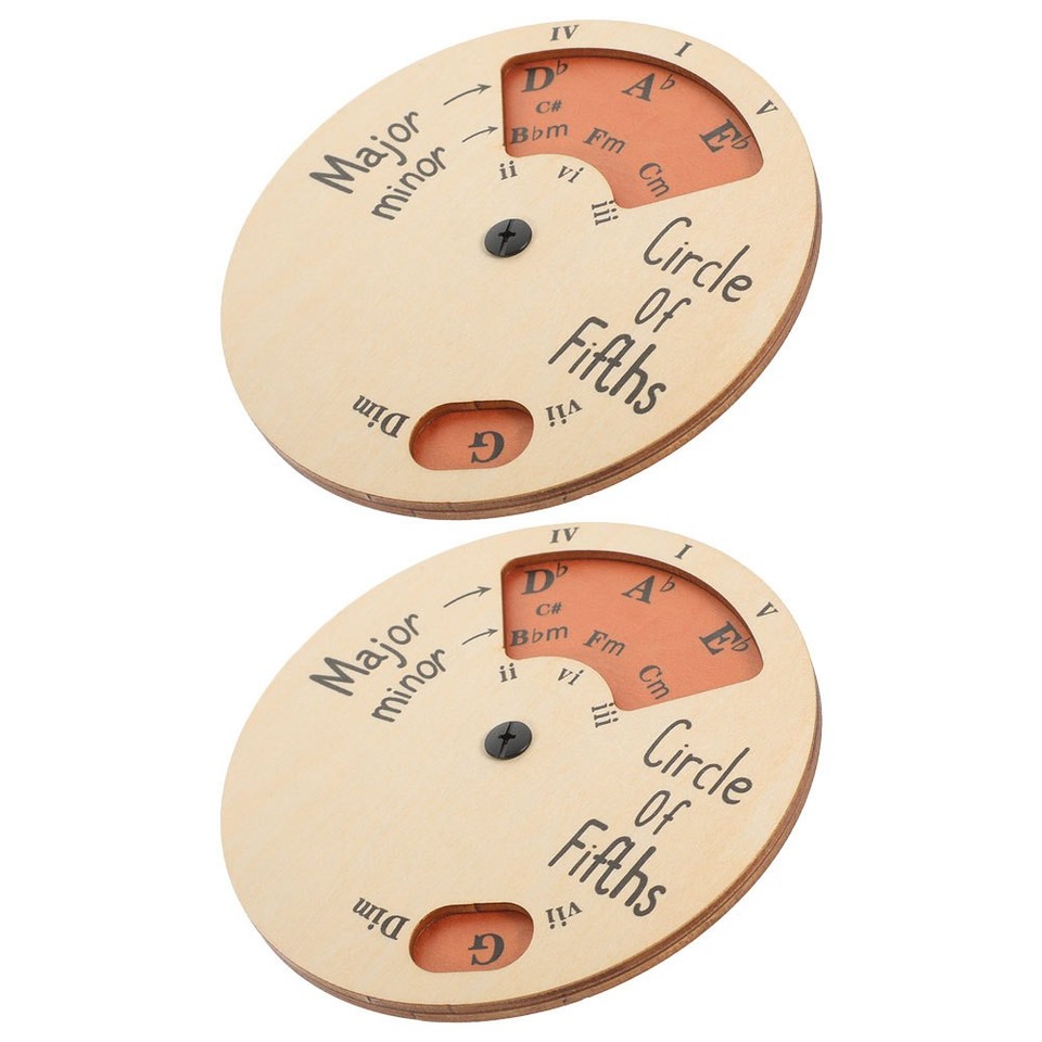 2pcs Notes Wheel Chords Wheel Circle Wooden Chord Wheel Wooden Melody ...