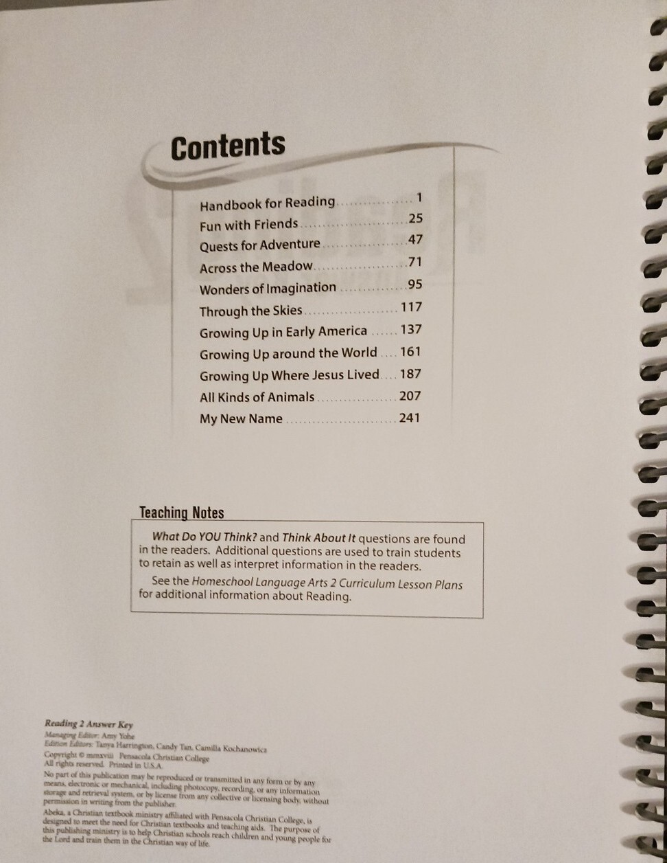 Abeka Reading 2 Answer Key Book | eBay