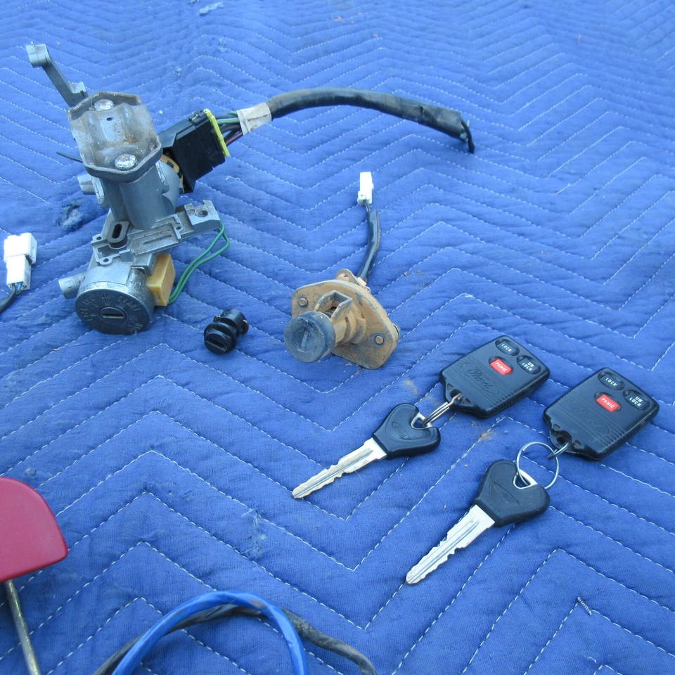 93-97 Ford Probe GT V6 2.5 Key Fob Lock Set Door Ignition Cylinder ...