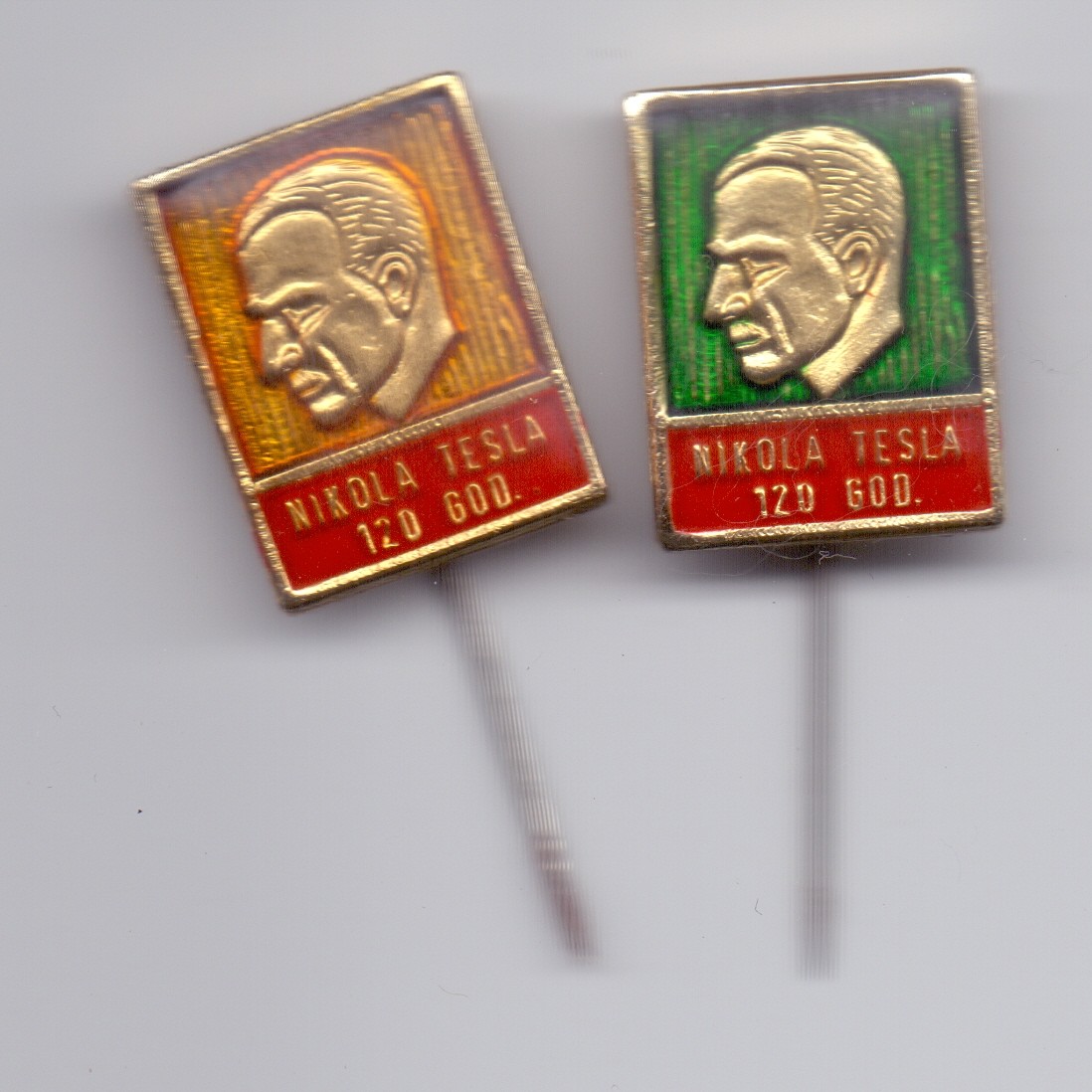 Rare 2 pins pin badge NIKOLA TESLA - 120 YEARS ANNIVERSARY PIN ...