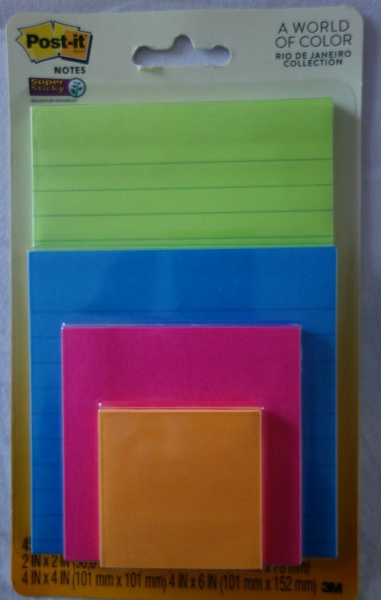 Postit Super Sticky Notes 3quot X 3quot Rio De Janeiro Collection