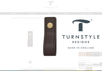 Turnstyle Designs Choco Button Stitched Loop Strap Cabinet Drawer ...