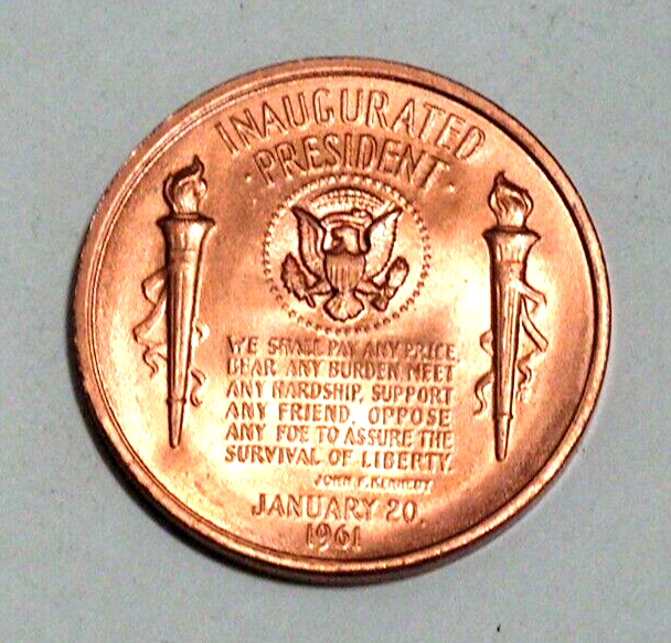John F. Kennedy Token Inaugurated President Commemorative Coin JFK USA ...