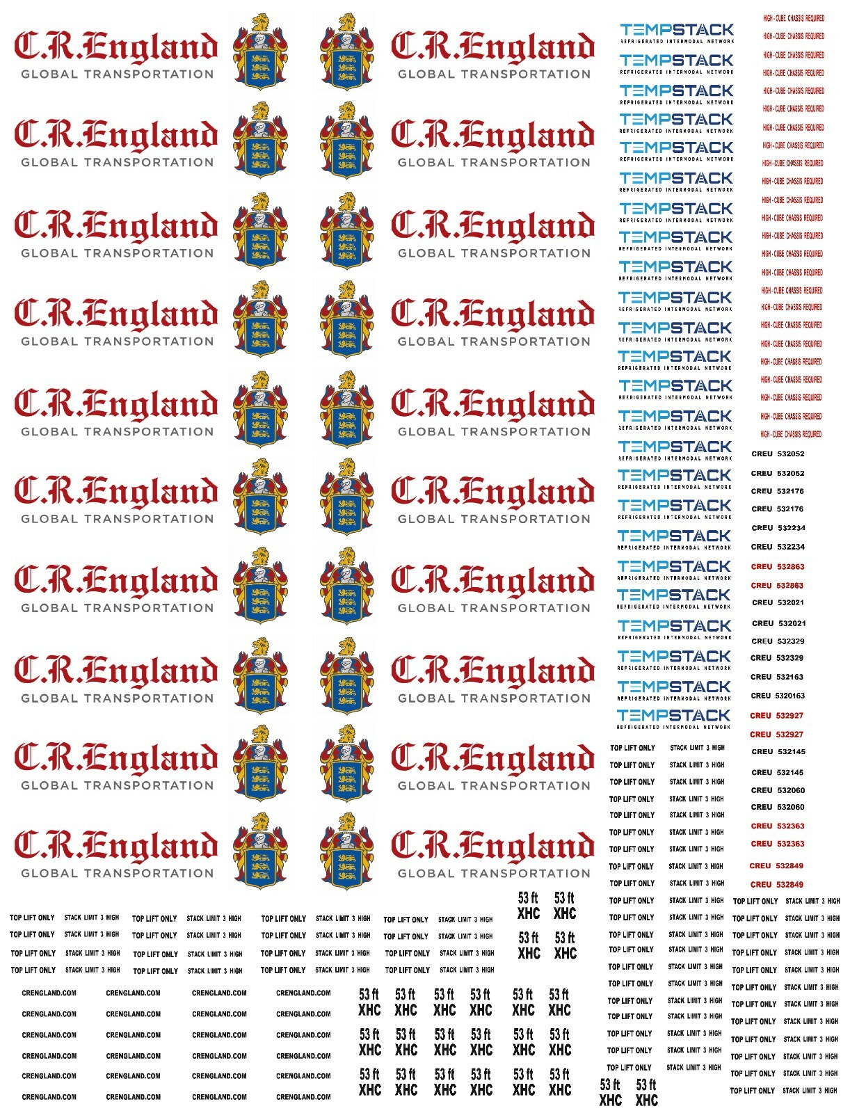 HO Scale Container Decals. " CR England " | eBay