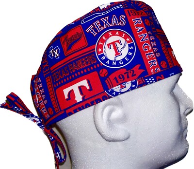 MLB Texas Rangers Squares Scrub Hat Chemo Cap | eBay
