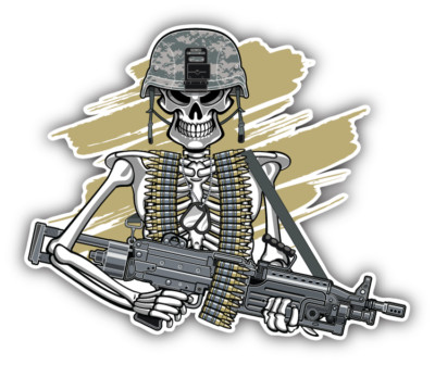 Skeleton Soldier Car Bumper Sticker Decal - "SIZES'' | eBay