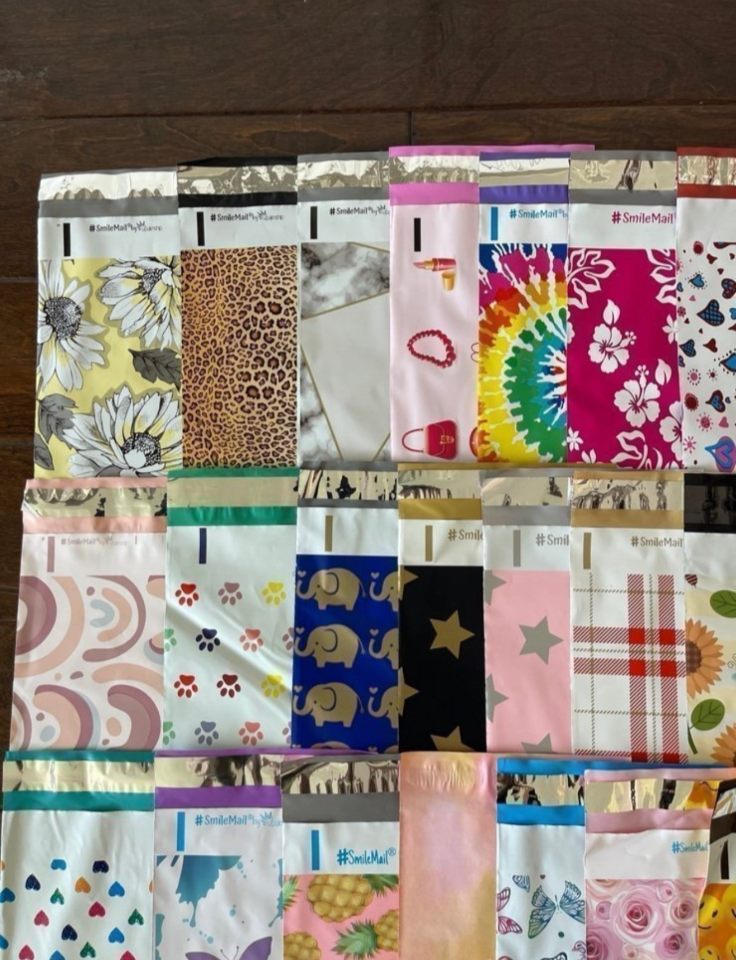 50 Pack - 6x9" Fun Mystery Set of Designer Poly Mailers! Fun Surprise ...