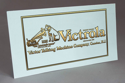 VICTROLA SQUARE LOGO PHONOGRAPH WATER SLIDE DECAL FOR CABINET ...