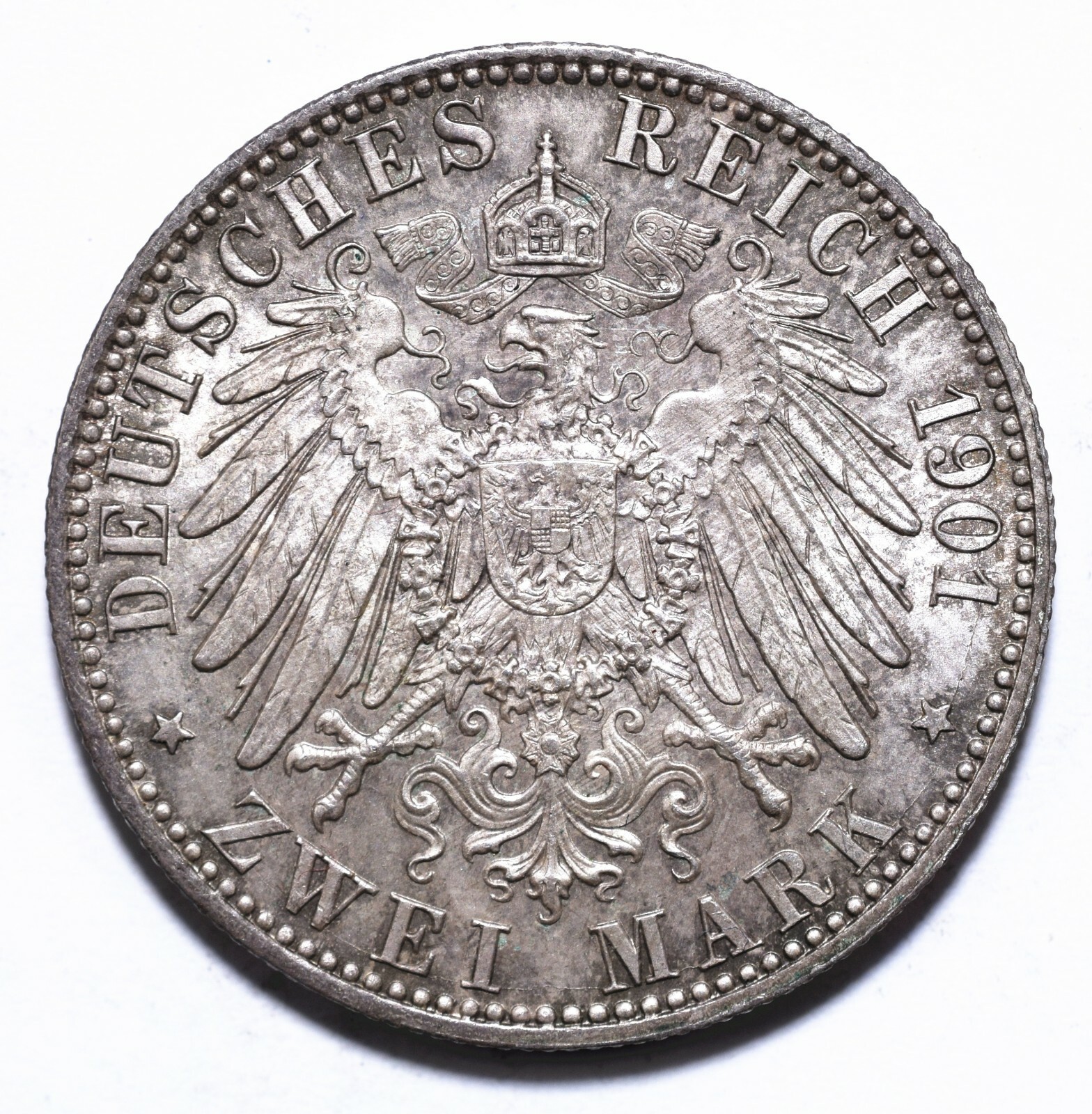 1901, German States, Prussia, 2 Mark, Wilhelm II, Silver, UNC, KM# 525 ...