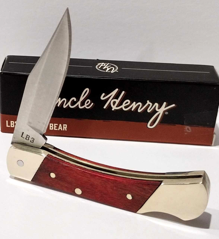 Schrade Old Timer Uncle Henry Brown Bear Lockback Folding Pocket Knife ...