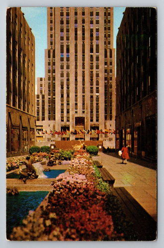 Postcard Rockefeller Center,The Promenade,RCA Building,New York City ...