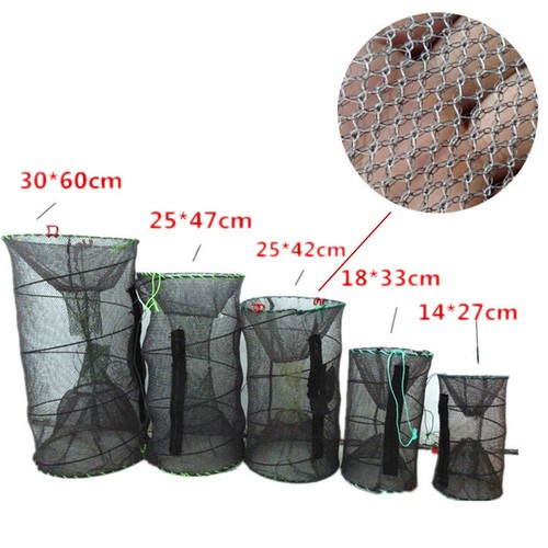 Fishing Bait Trap Net Fish Cast Cage Crab Minnow Shrimp Foldable ...