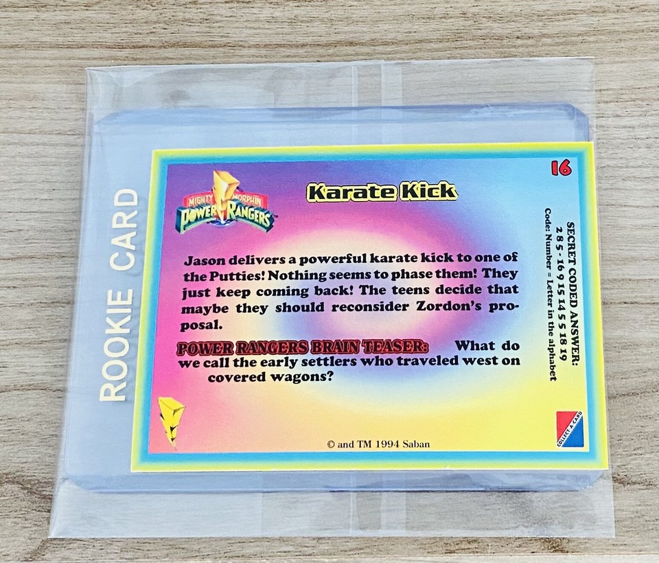 1994 Saban Mighty Morphin Power Rangers Trading Card Jason Karate Kick ...