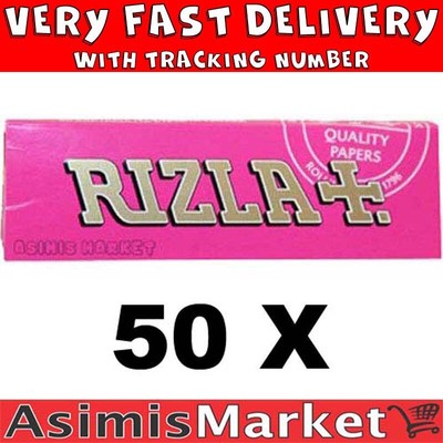 Rizla Pink Rolling Papers 50 Packs No Box x 50= 2500 Sheets Regular ...