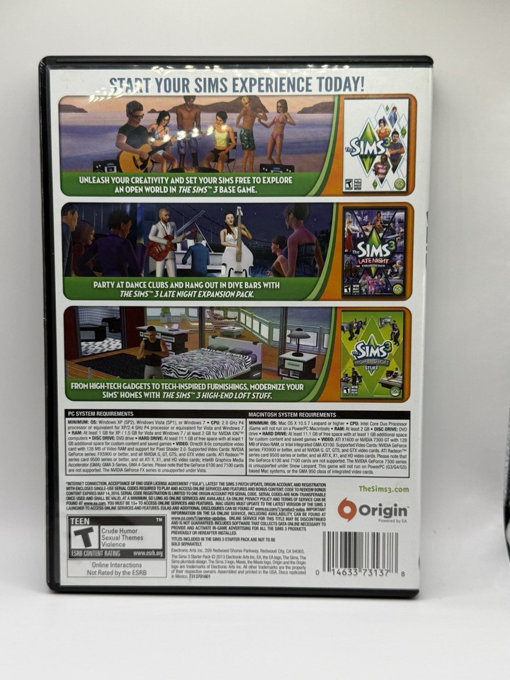 The Sims 3 Starter Pack(Used Good)/The Sims 3 Expansion Bundle(Sealed ...
