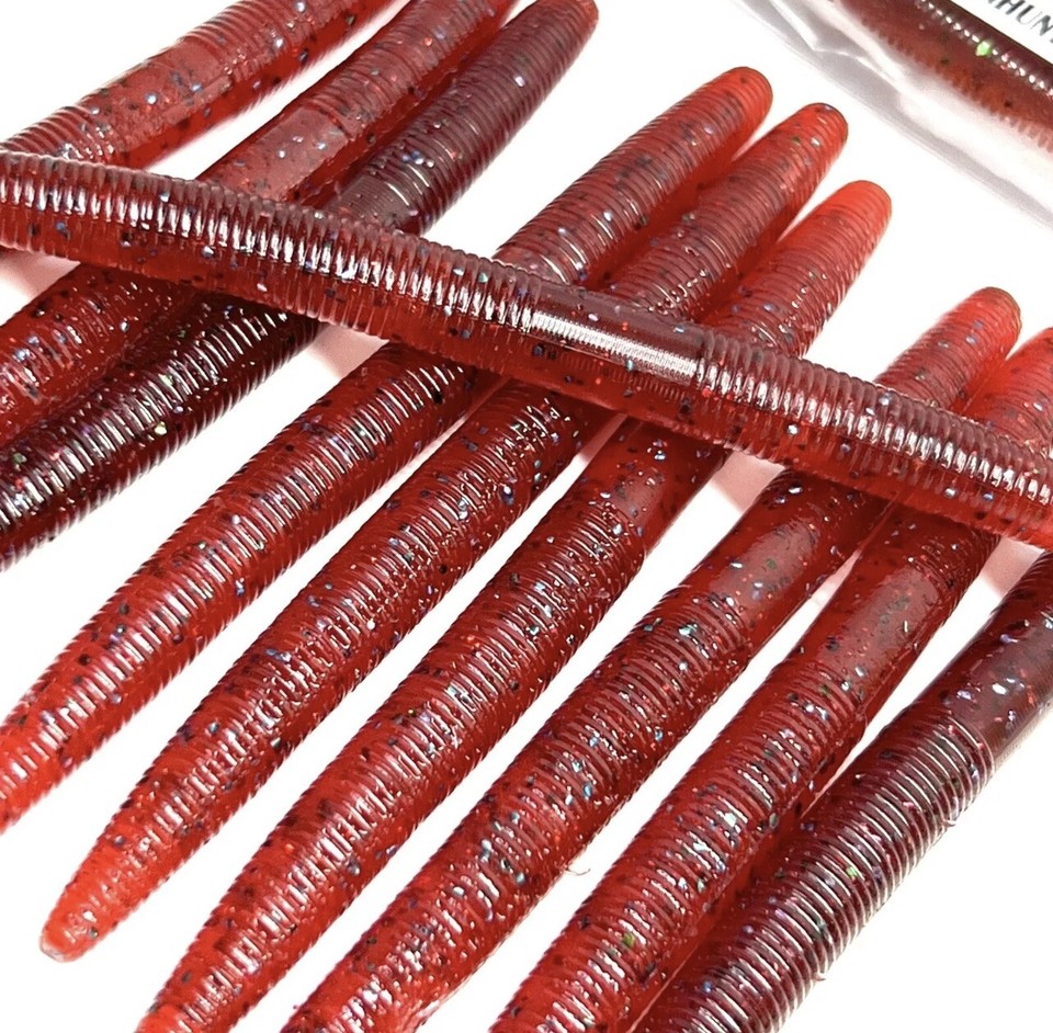 15ct Red Bug Senko Style Worm Stick Bait. 5 or 4 inch | eBay
