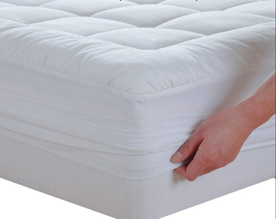 Eggshell Mattress Pad Cotton Top White Queen Size w/ Sturdy Stay on ...