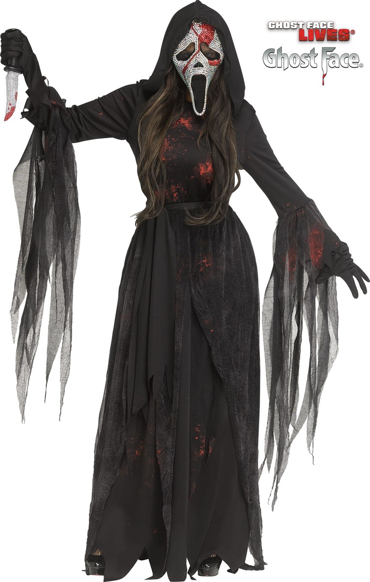 Bloody Scream Costume For Girls Fun World Scream Bleeding Ghost Face
