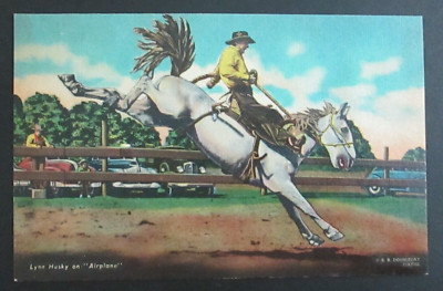Lynn Husky on "Airplane" R.R. Doubleday Rodeo Postcard | eBay
