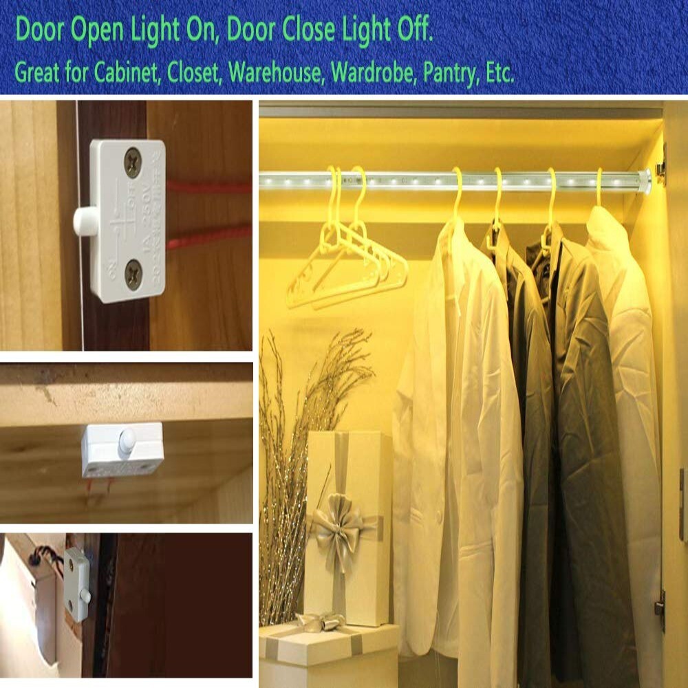 4pcs Silver Wardrobe Light Switc Copper Cabinet Door Control Switch ...