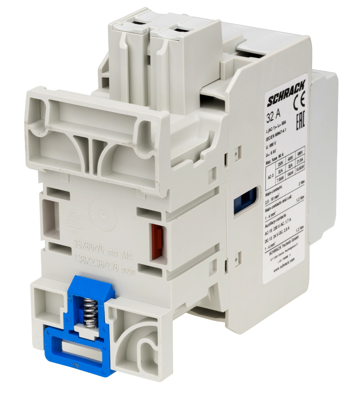 Contactor SCHRACK Cubico Classic AC3 7.5kW/18A 400V,1NO+1NC 24VAC ...