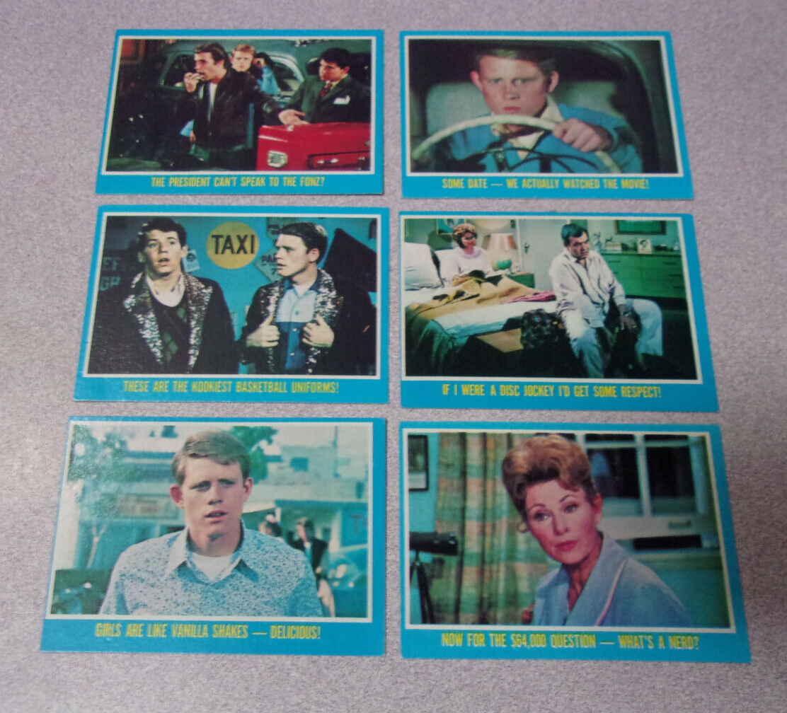 Vtg Topps 1976 Happy Days TV Show Trading Cards Lot of (6) NM # 4 6 9 ...