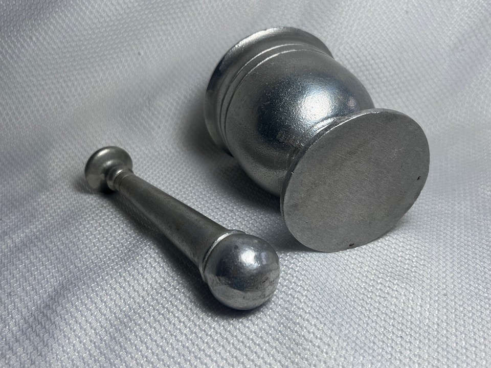 Cast Aluminum Mortar & Pestle Apothecary Pharmacy Grinder Cocktail Herb ...