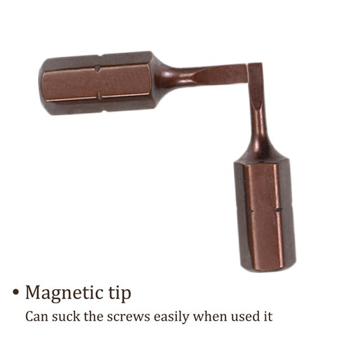 Slotted Bit Set [SL2-SL6] 1/4" Hex Shank Magnetic Flat Head Screw 1 ...