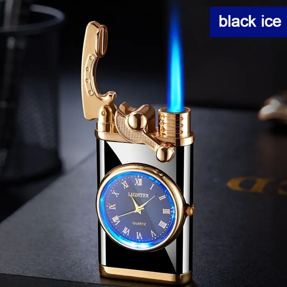 VINTAGE RETRO STYLE Luxury Golden Liquid Gas Lighter with Roman Numeral ...