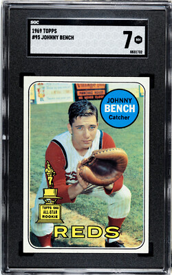 Johnny Bench 1969 Topps All-Star Rookie #95 Baseball Card SGC 7 NM ...