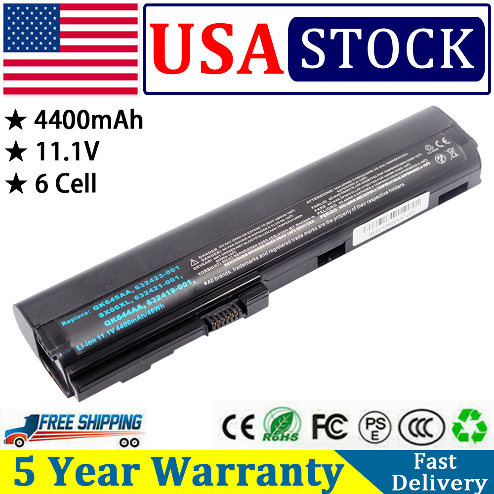 For HP EliteBook 2560P 2570P SX06 SX03 5200mAh BATTERY - 632421-001 ...